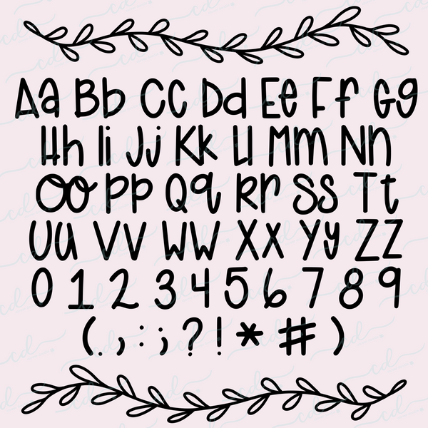 {Whimsy Doodle} OTF Hand-lettered Font- CD – Clover Doodle